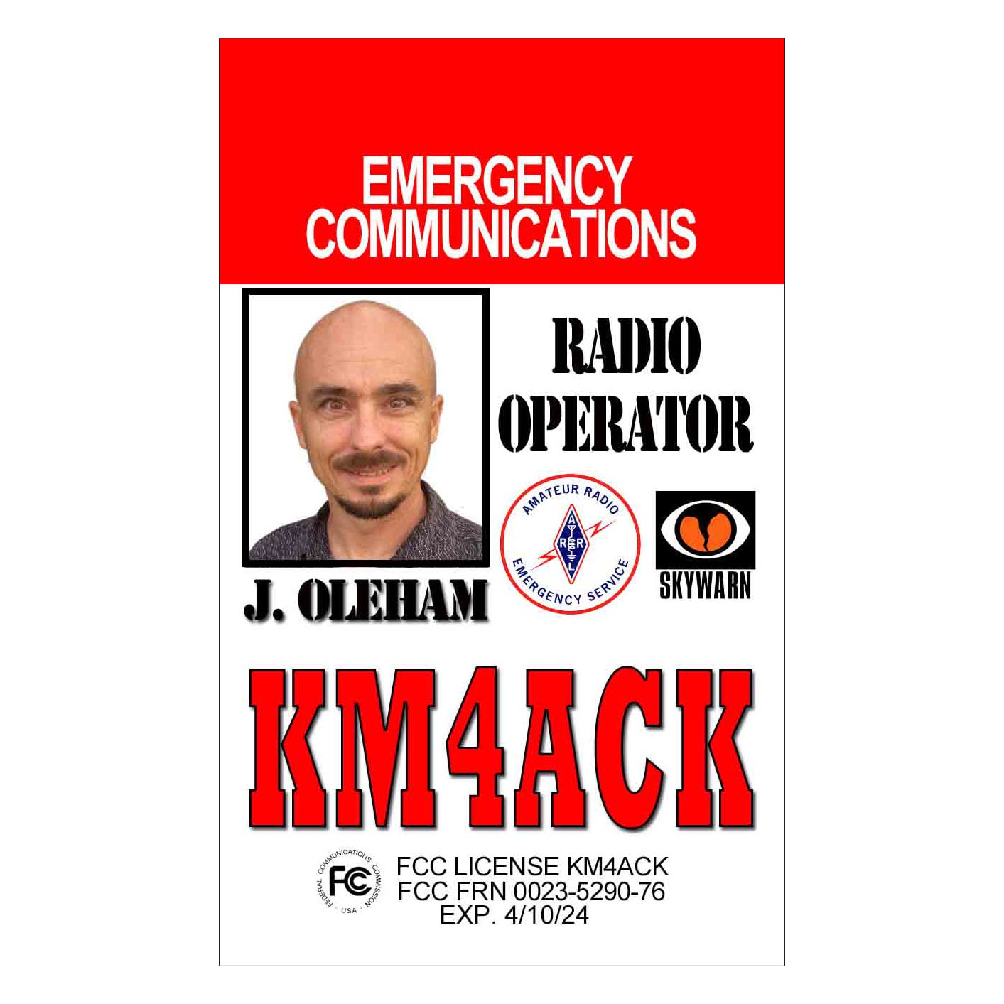 Custom Ham Radio Name Badge | KM4ACK